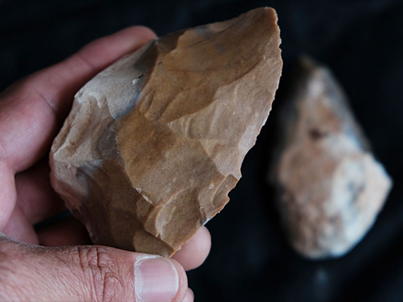 Prehistoric handaxe discovered in the ancient cave