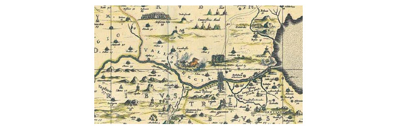 Section of an illuminated late-medieval map of the Tribes of Israel