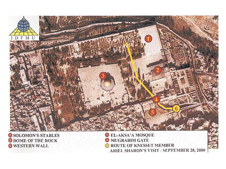 Aerial Photograph No.1: Temple Mount-Route of Sharon visit