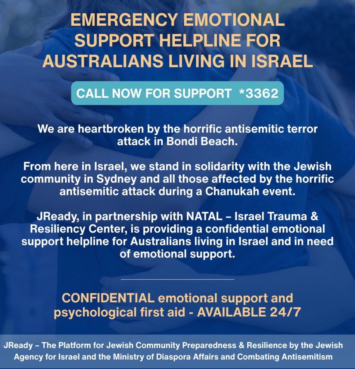 EMERGENCY EMOTIONAL SUPPORT for Australians IN ISRAEL
