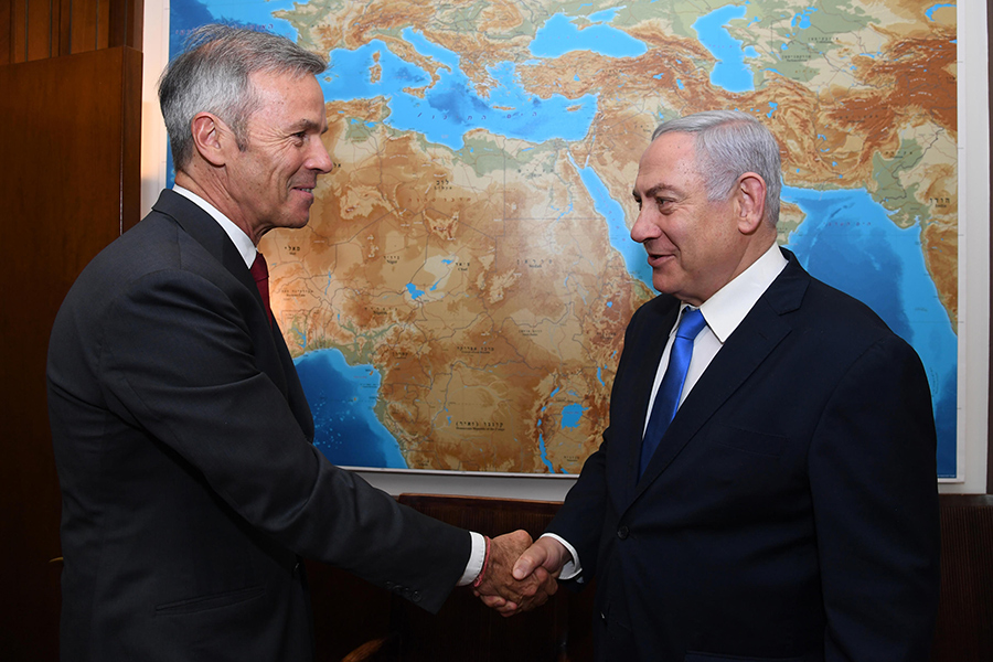 PM Netanyahu Meets with Eric Bacos, son of the Late Michel Bacos, the ...