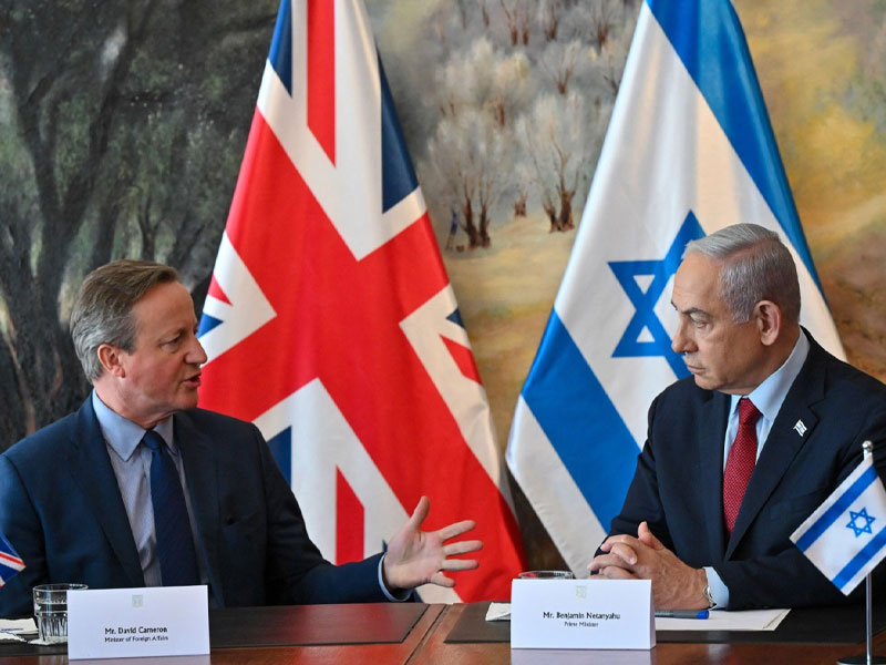 PM Netanyahu with UK Foreign Secretary David Cameron in Jerusalem