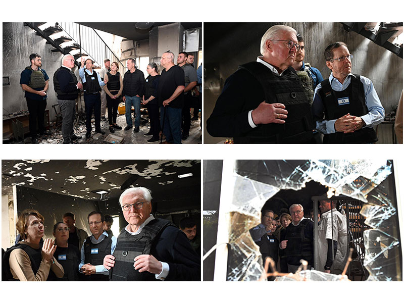 President Herzog and President Steinmeier visit Kibbutz Be’eri