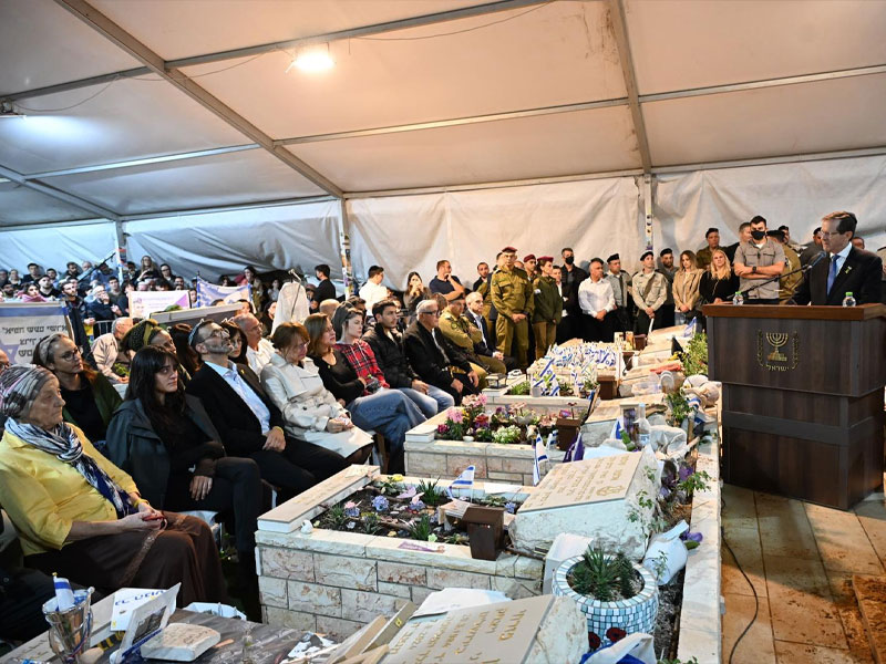 President Herzog at the funeral of Captain Daniel Perez