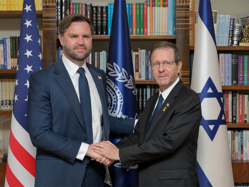President Herzog with VP Vance in Jerusalem