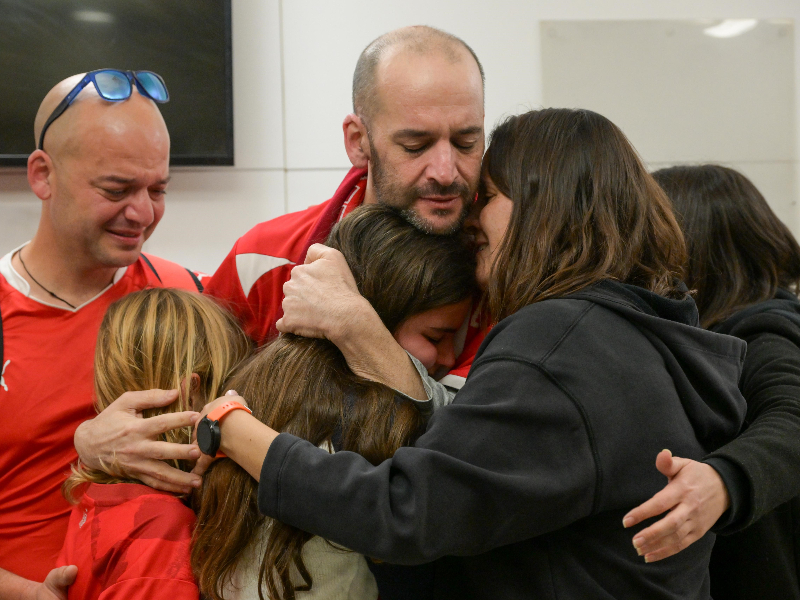 Iair Horn during the emotional reunion with his family, upon his ...