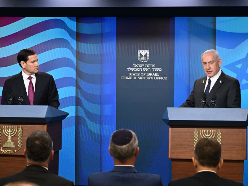 PM Netanyahu with US Secretary of State Marco Rubio in Jerusalem